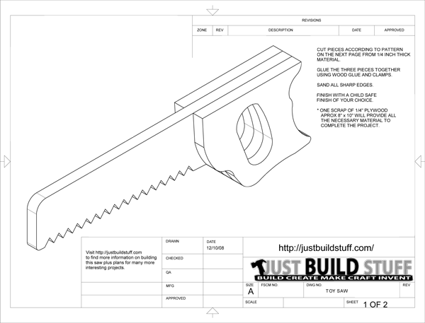 Toy Saw Pattern and Instructions : justbuildstuff.com